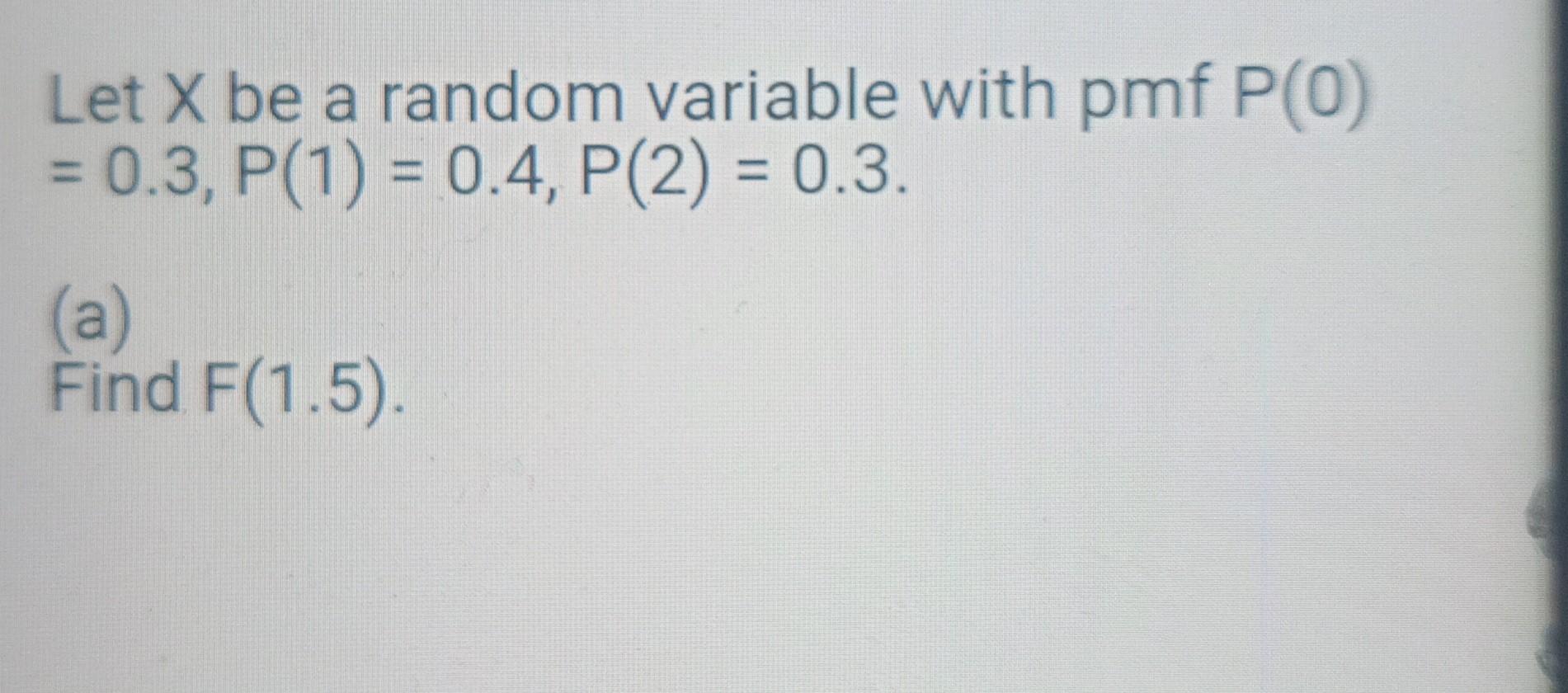 Solved Let X be a random variable with pmf P(0) | Chegg.com