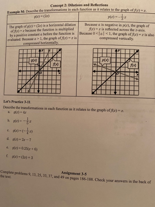 Solved Concept 2: Dilations and Reflections Example M: | Chegg.com