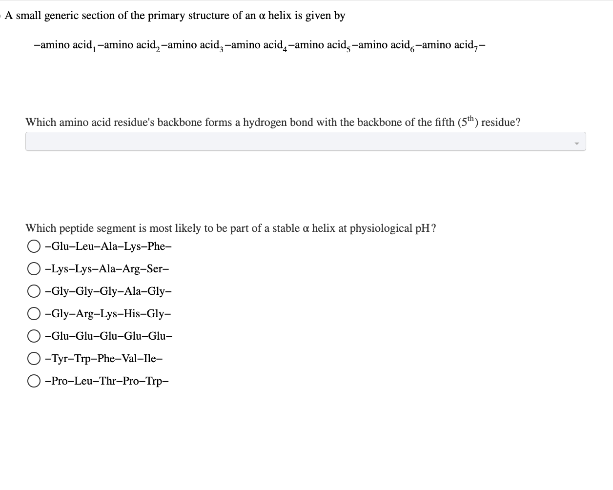 Solved A small generic section of the primary structure of | Chegg.com