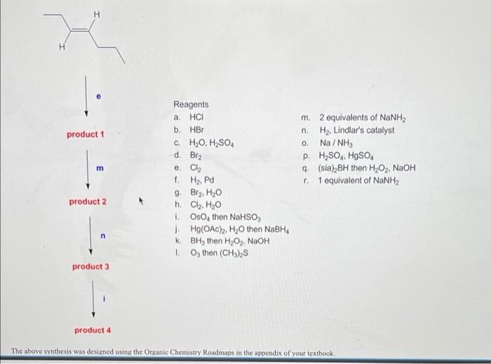 Solved H H n. product 1 0. Reagents a. HCI b. HBO C H20, | Chegg.com