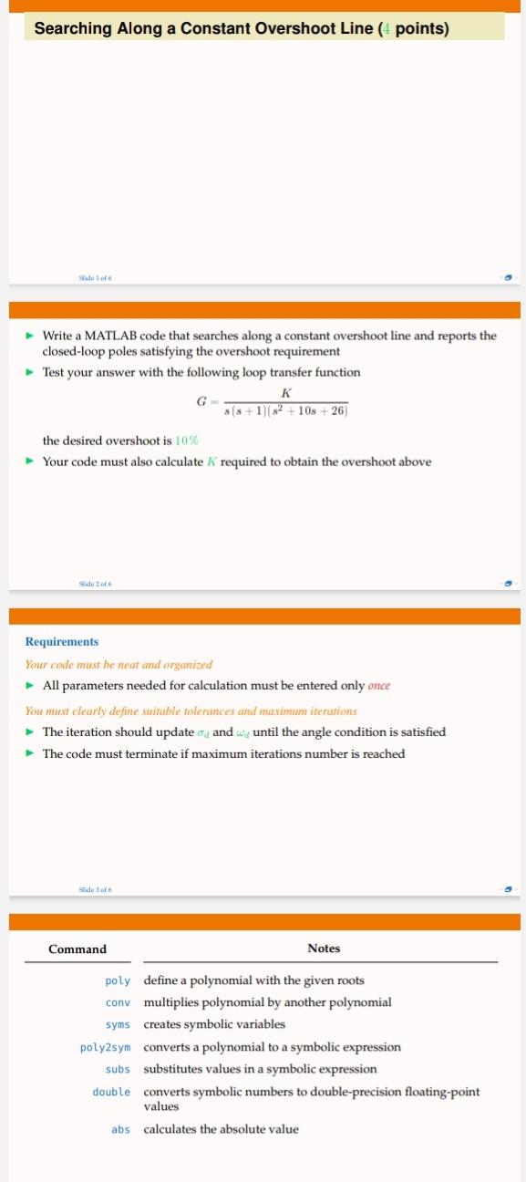 Solved Searching Along a Constant Overshoot Line ( points) - | Chegg.com