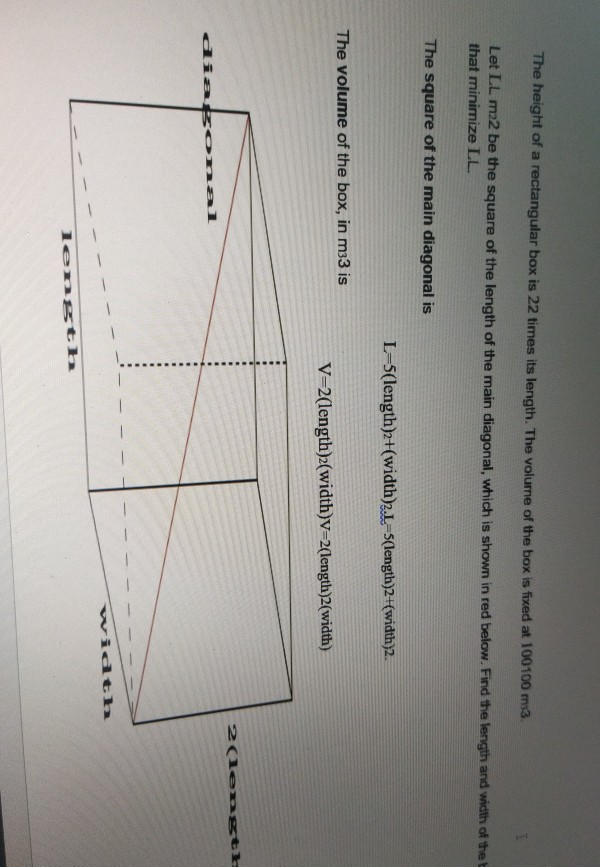 Solved The height of a rectangular box is 22 times its | Chegg.com