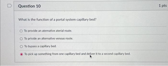 Solved What is the function of a portal system capillary | Chegg.com
