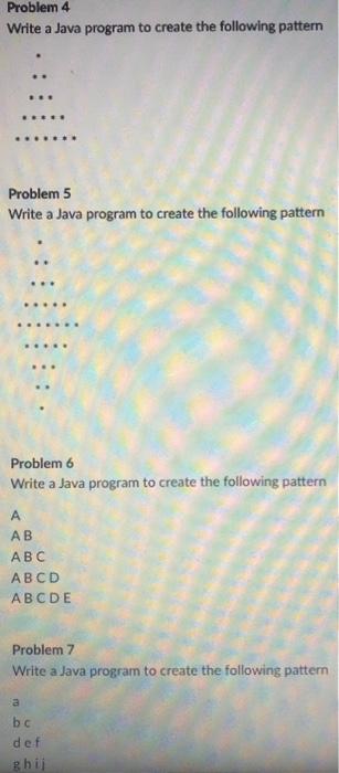 Solved Use Methods and LoopsProblem 4 Write a Java program | Chegg.com