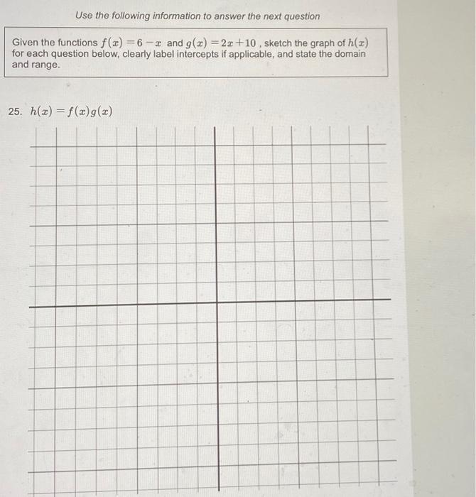 Solved 25. h(x)=f(x)g(x)Use the following information to | Chegg.com