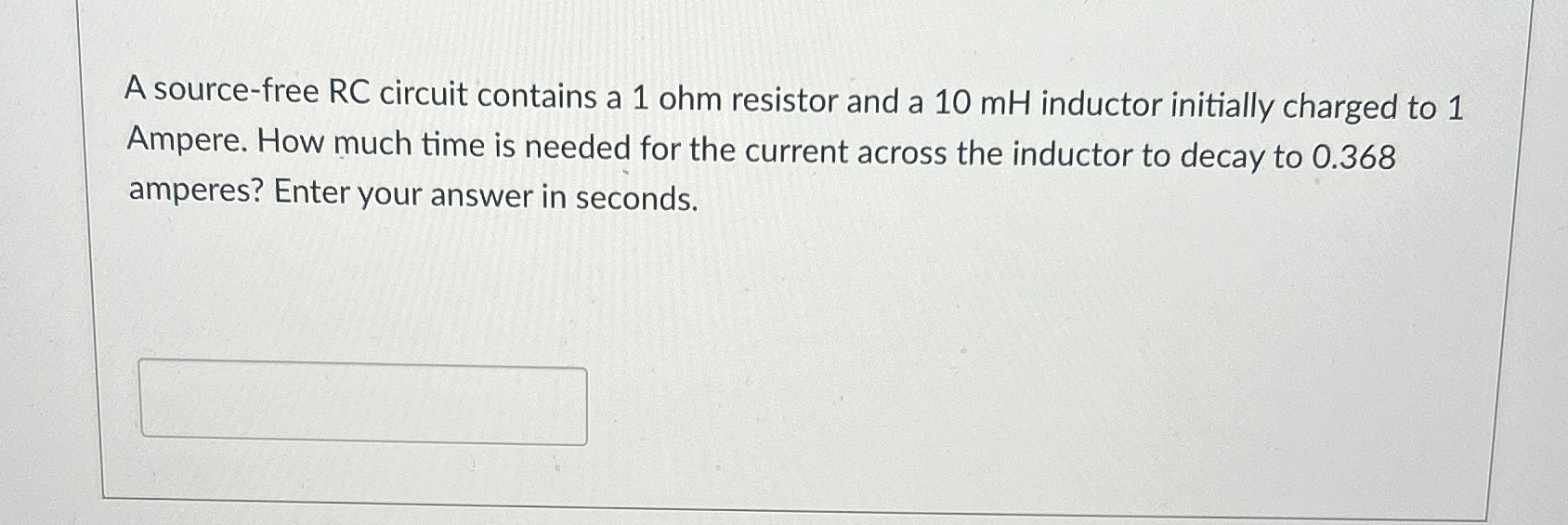 Solved A source-free RC ﻿circuit contains a 1ohm resistor | Chegg.com