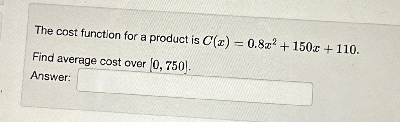 Solved The cost function for a product is | Chegg.com