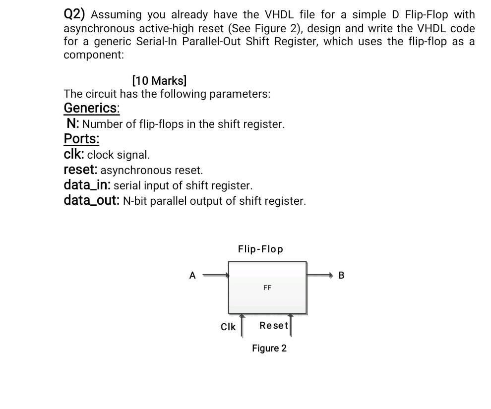 Solved Q2) Assuming you already have the VHDL file for a | Chegg.com