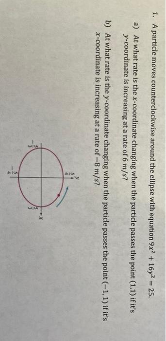 Solved 1. A particle moves counterclockwise around the | Chegg.com