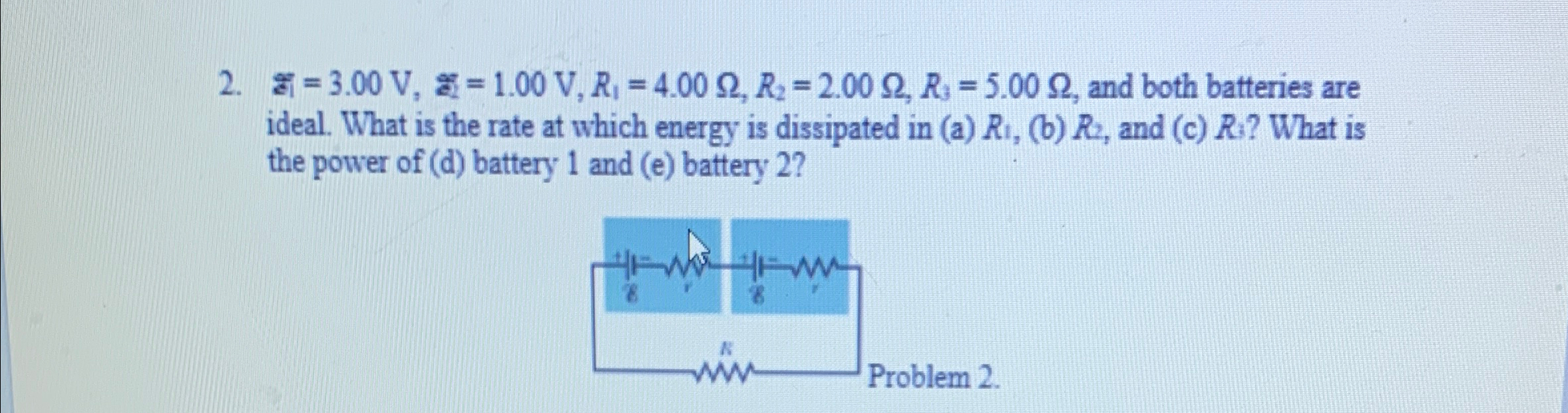 Solved tilde(I)1=3.00V, | Chegg.com
