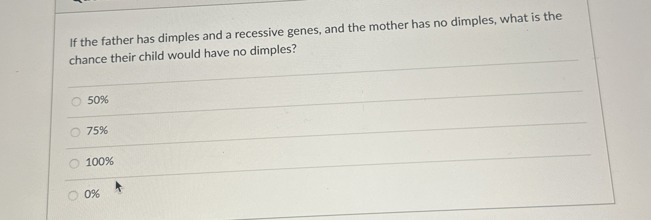 Solved If the father has dimples and a recessive genes, and | Chegg.com