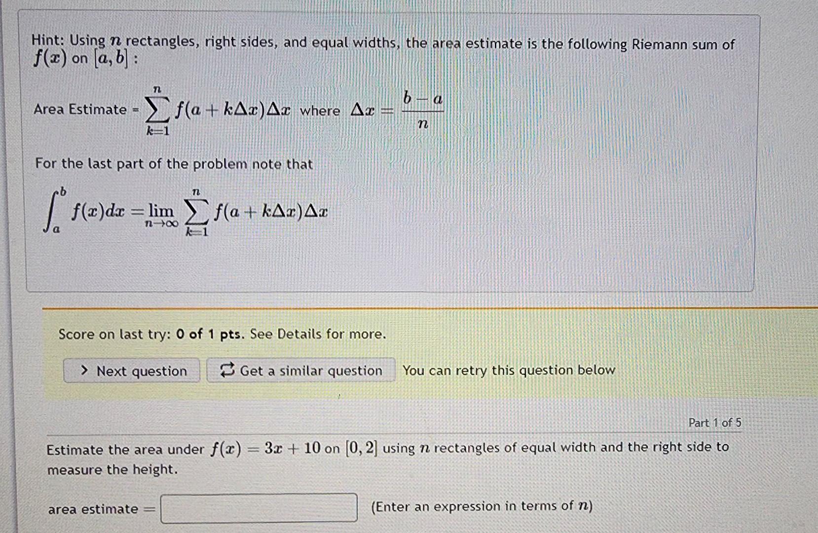 Solved Hint: Using n rectangles, right sides, and equal | Chegg.com Solved Hint: Using n rectangles, right sides, and equal | Chegg.com