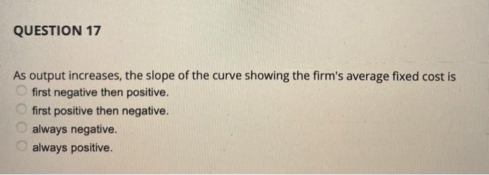 Solved As output increases, the slope of the curve showing | Chegg.com