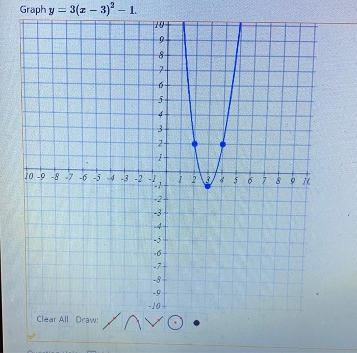 Solved y=3(x−3)2−1 | Chegg.com