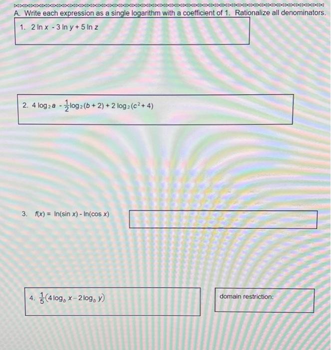 Solved DADADADADADADA A. Write each expression as a single | Chegg.com