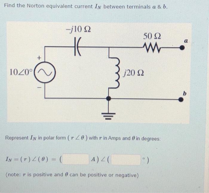 Solved Find the Norton equivalent current In between | Chegg.com