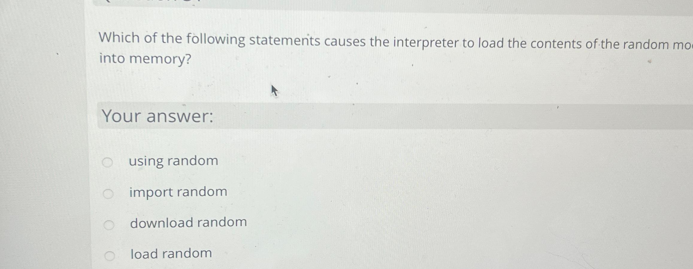 Solved Which of the following statements causes the | Chegg.com
