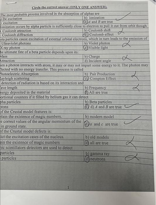 Solved Circle the correct answer (ONLY ONE ANSWER). The most | Chegg.com