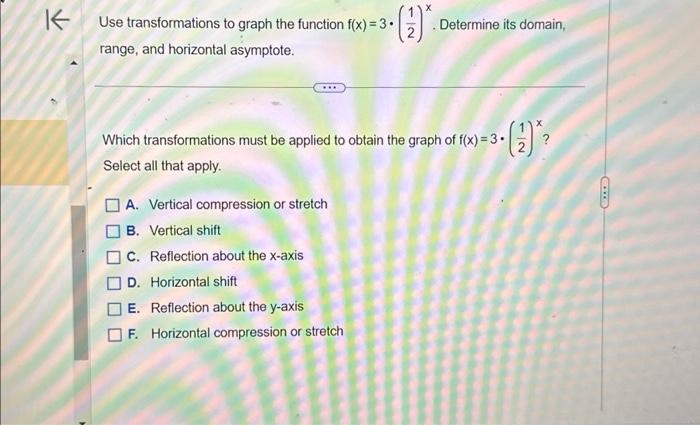 Solved Use transformations to graph the function | Chegg.com