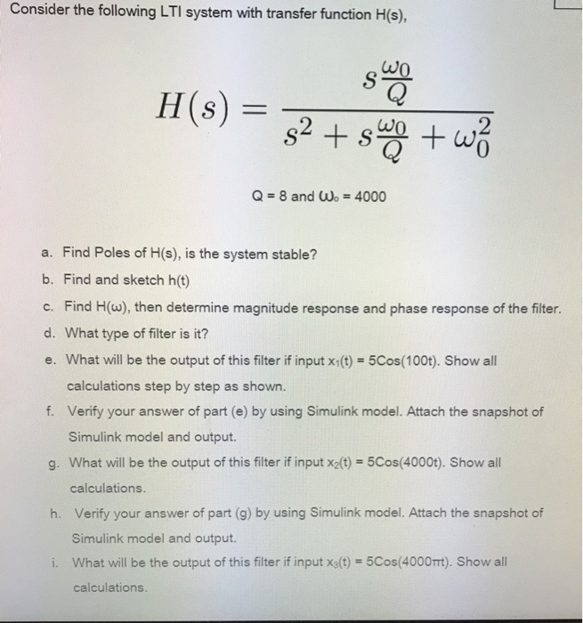 Solved Consider the following LTI system with transfer | Chegg.com