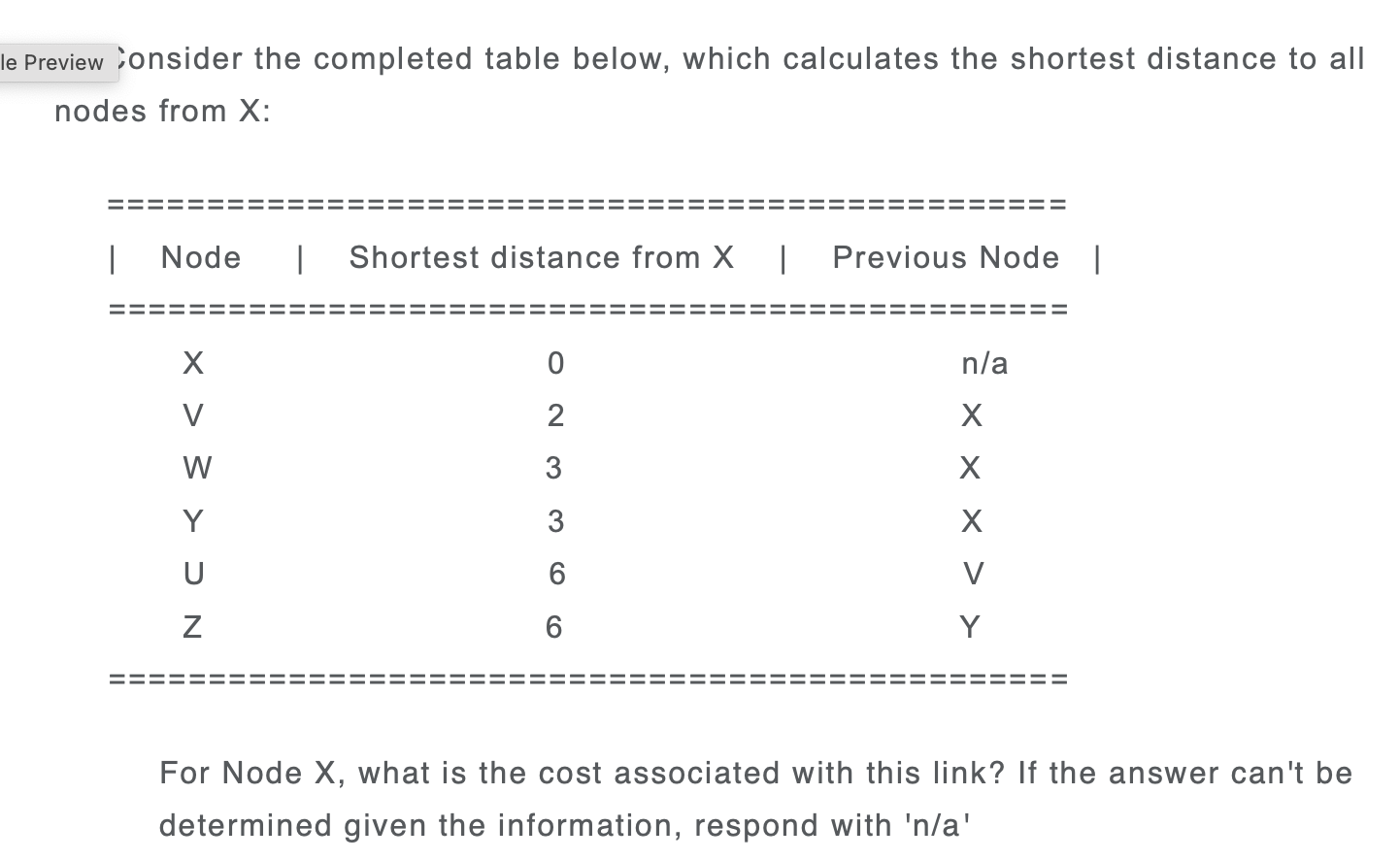 Solved le Preview :onsider the completed table below, which | Chegg.com