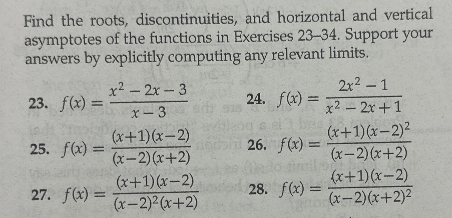 Solved Find the roots, discontinuities, and horizontal and | Chegg.com