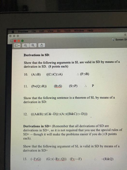 Solved the arguments in SL need to be shown if they are | Chegg.com