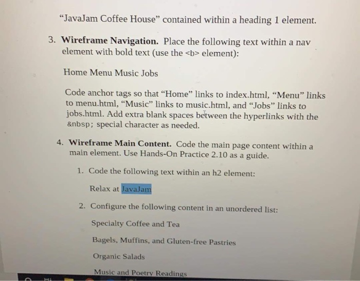 Solved JavaJam Coffee House Use the JavaJam Coffee House | Chegg.com