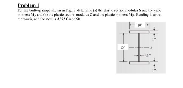 Solved Problem 1 For the built-up shape shown in Figure, | Chegg.com