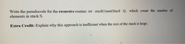 Solved Write the pseudocode for the recursive routine: int | Chegg.com