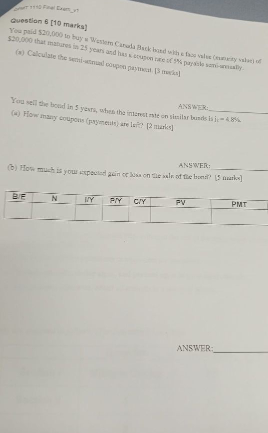 Solved Question 6 [10 ﻿marks]You paid $20,000 ﻿to buy a | Chegg.com