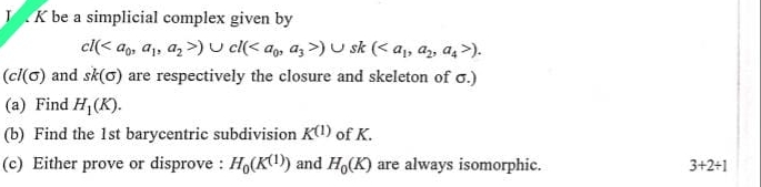 Solved Algebraic Topology : Only solve if you know the | Chegg.com