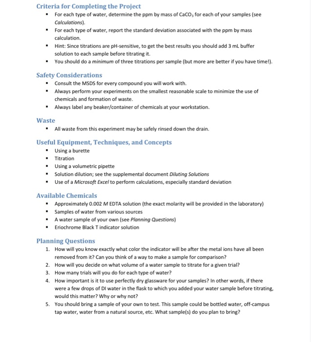 Solved Drinking Water Analysis Michael W. Burand, Oregon | Chegg.com