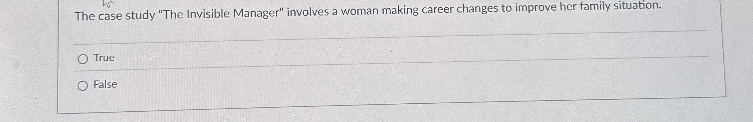 Solved The case study "The Invisible Manager" involves a | Chegg.com