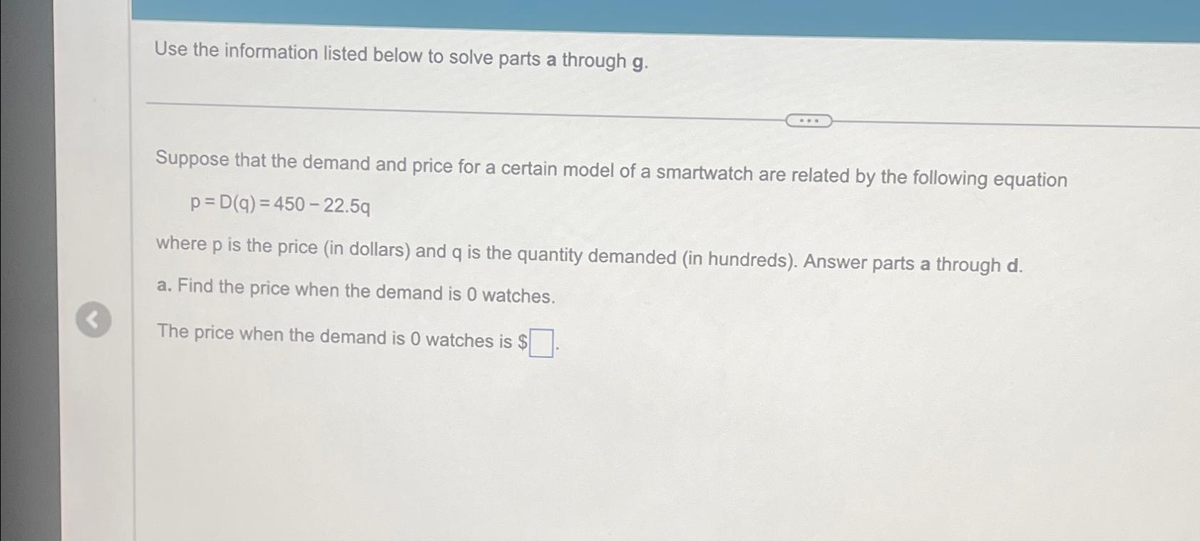 Solved Use the information listed below to solve parts a | Chegg.com