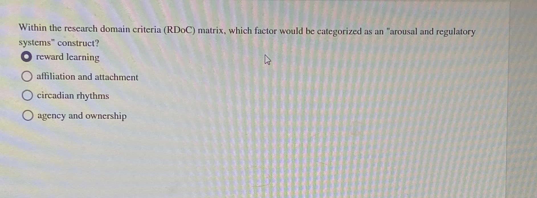 Solved Within the research domain criteria (RDoC) ﻿matrix, | Chegg.com