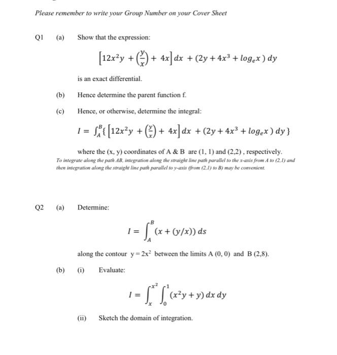 Solved Please remember to write your Group Number on your | Chegg.com