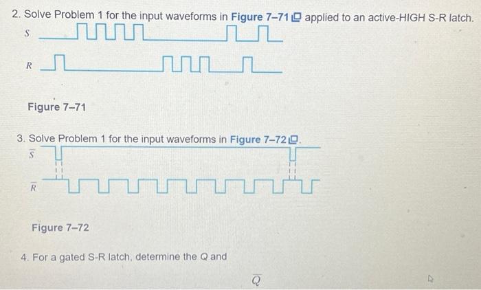 2 Solve Problem 1 For The Input Waveforms In Figure