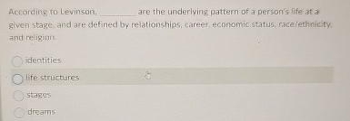 Solved According to Levinson, q, ﻿are the underlying pattern | Chegg.com