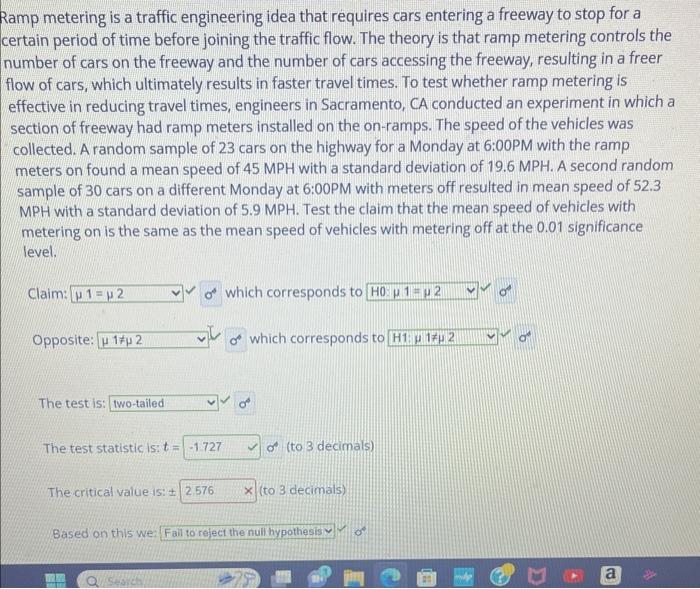 Solved Ramp Metering Is A Traffic Engineering Idea That