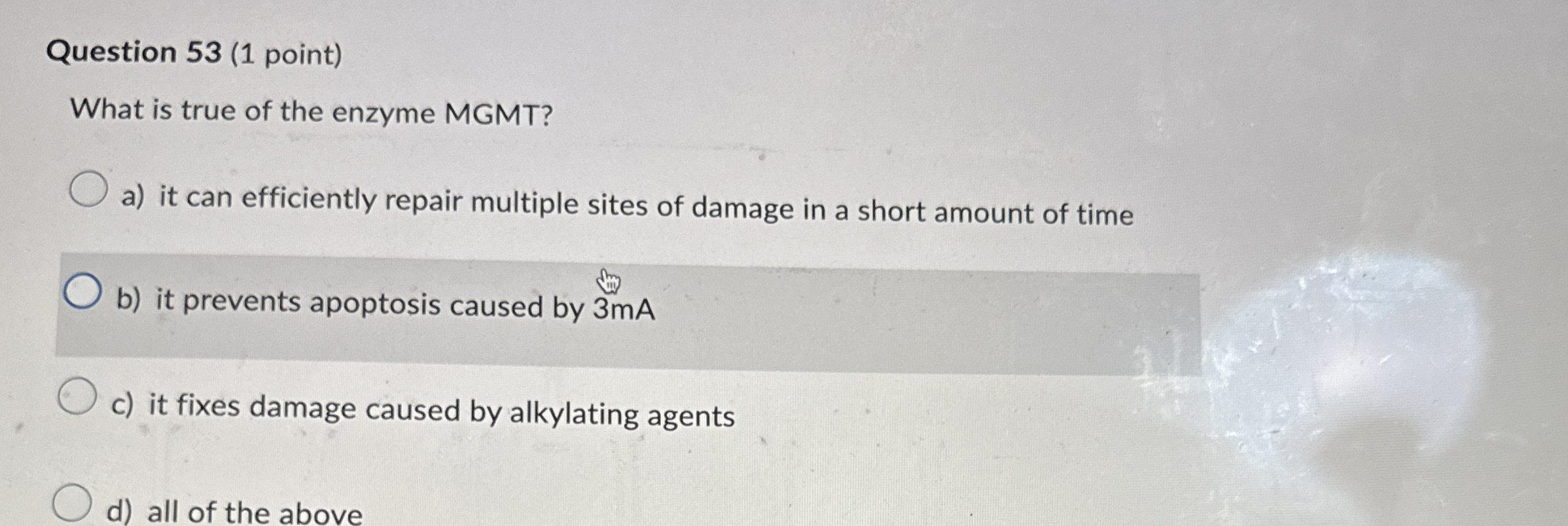 Solved Question 53 (1 ﻿point)What is true of the enzyme | Chegg.com