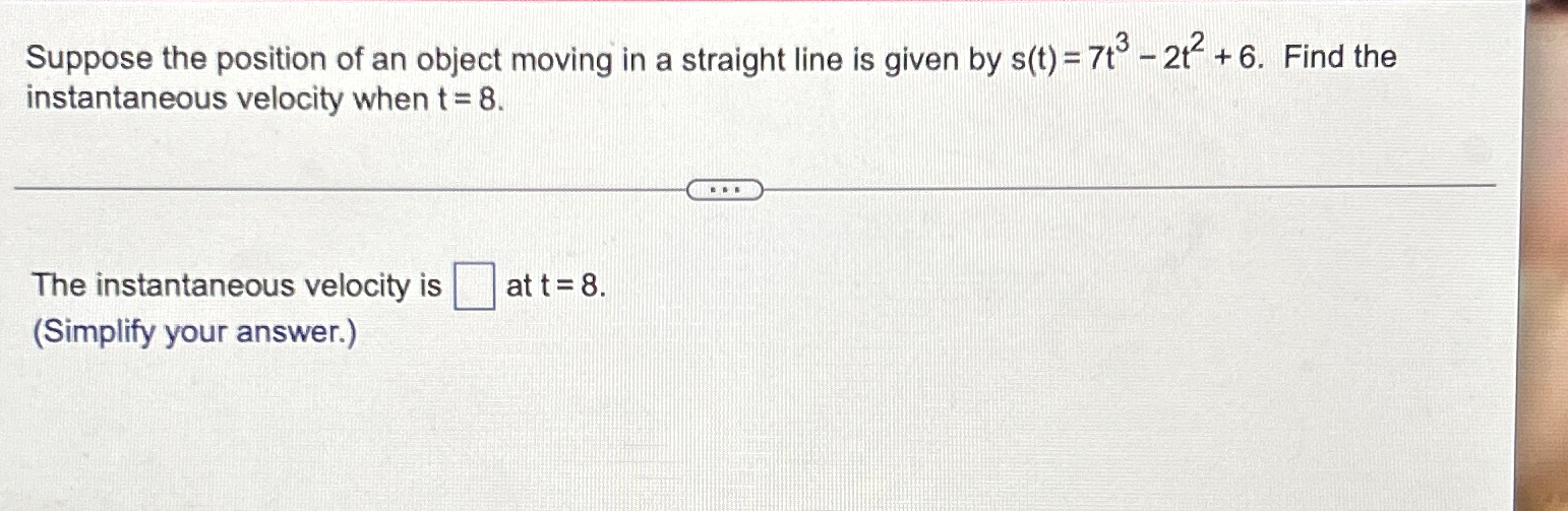 Solved Suppose the position of an object moving in a | Chegg.com