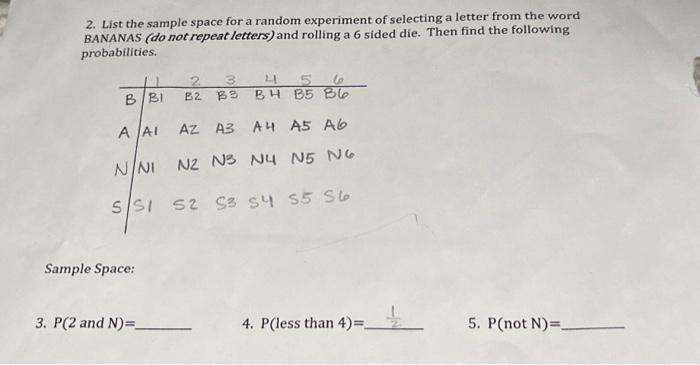 Solved 2. List the sample space for a random experiment of | Chegg.com