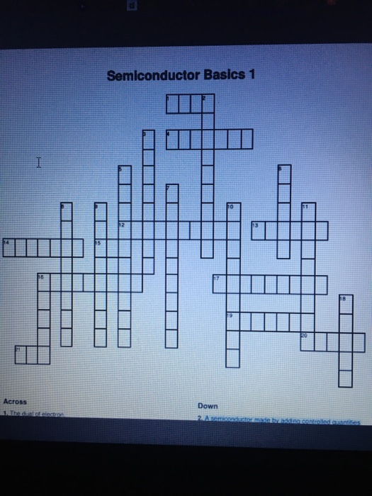 Solved Semiconductor Basics 1 Across Down Amstems ACTOS 1. | Chegg.com