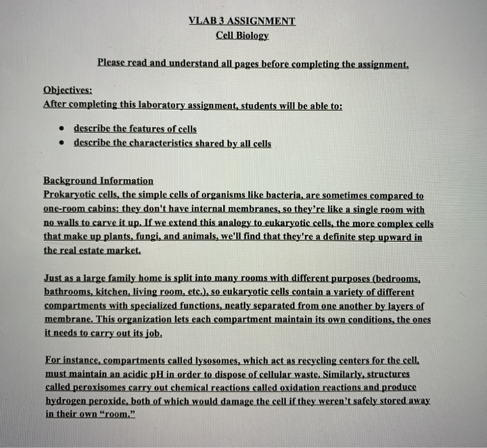 Solved VLAB 3 ASSIGNMENT Cell Biology Please read and | Chegg.com