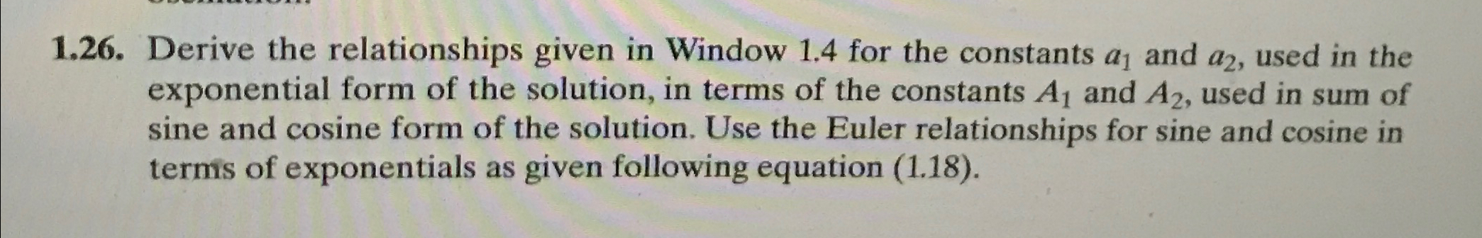 Solved 1.26. ﻿Derive the relationships given in Window 1.4 | Chegg.com
