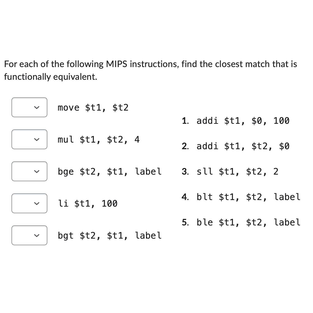 Solved For each of the following MIPS instructions, find the | Chegg.com
