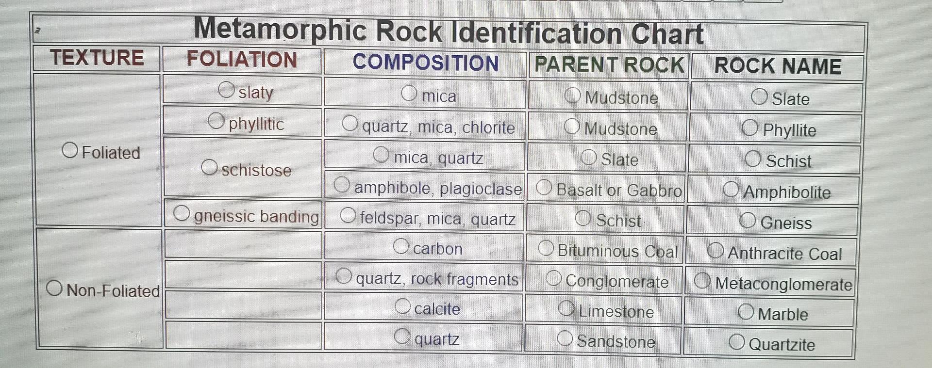 Solved EARTH SCIENCE LAB Metamorphic Sample #1: Identify the | Chegg.com