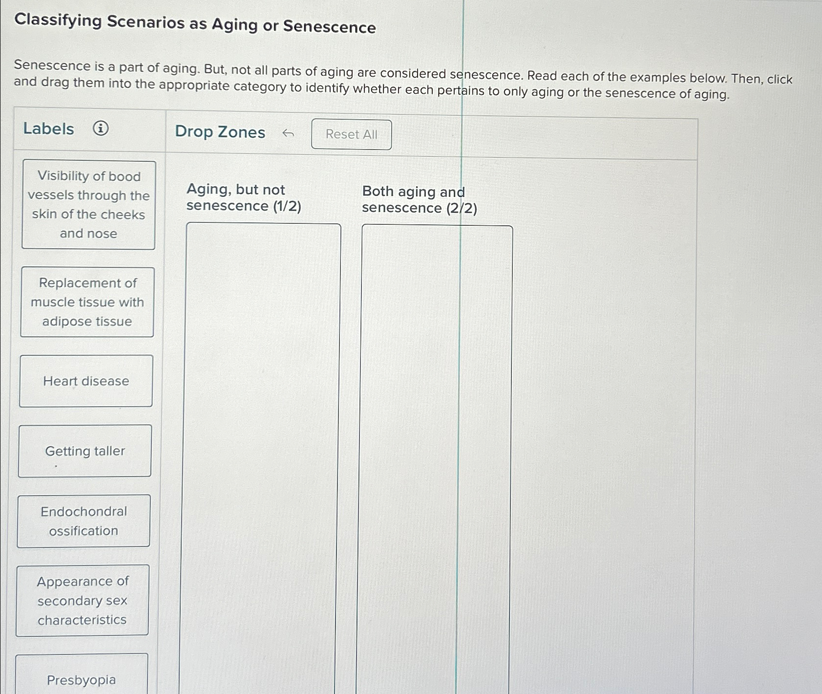 Solved Classifying Scenarios as Aging or | Chegg.com