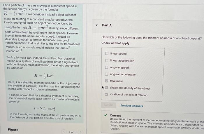 Solved For a particle of mass m moving at a constant speed | Chegg.com
